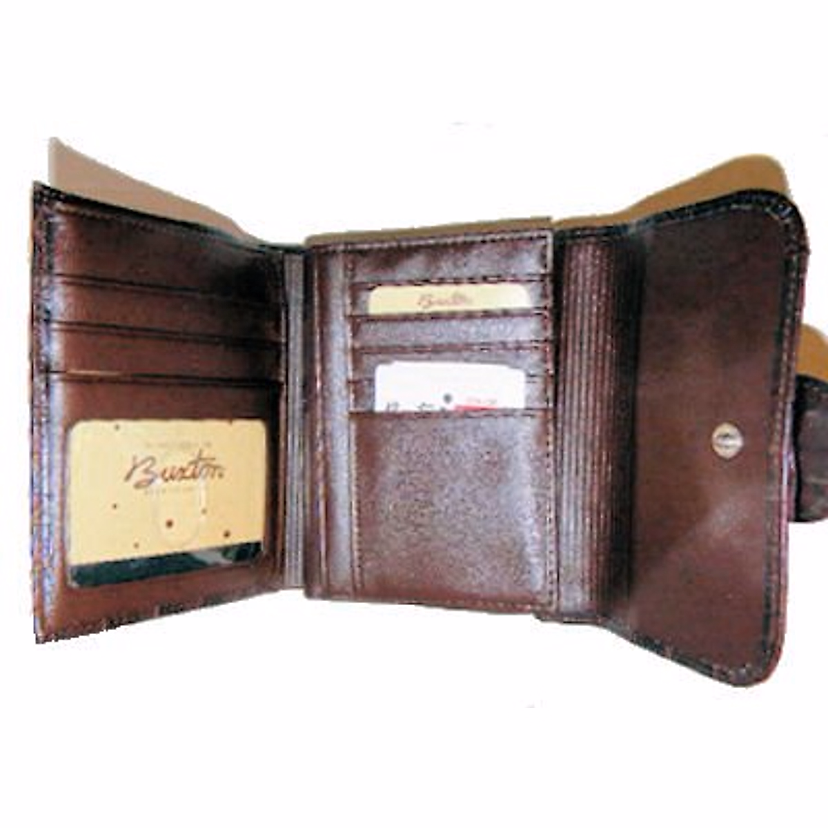 Buxton STELLA Embossed Croco Double Cardex Women's Wallet, Chocolate Truffle