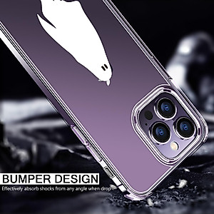 bicol for iPhone 14 Pro Max Case with Clear Fashionable Designs for Women Girls,[with Screen Protector] Slim Fit Shockproof Durable Protective Phone Cover for 6.7 inch,Cute Ghost