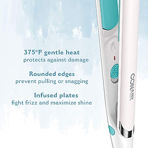 OhSoKind For Fine Hair Flat Iron; 1-inch Almond & Aloe Vera Flat Iron