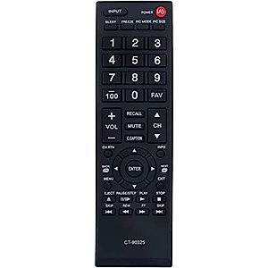 CT-90325 Replace Remote Control fit for Toshiba TV 32C110U 40E210U 46G310U 55G310U 32C120U 40E220U 32E200U 32E20U 37E200U 37E20U 40E200U 40E20U 32C100U 32DT1U 40FT1U 32DT2U 40FT2U 32L1300U 32L1350U