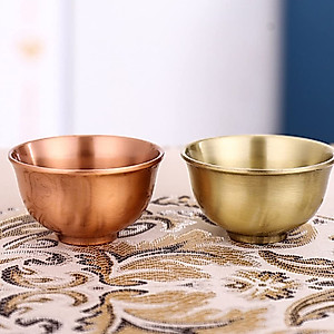 Vintage Tea Wine Drinking Cup: 2pcs Tea Bronze Cup Sake Cup Retro Sip Wine Cup Small Champagne Drinking Cup Chalices Gold Tea Mug