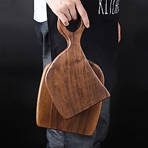 AXUYU Perfect Anniversary, Wedding, Housewarming Gifts for The Couple Cutting Board 2pcs Black Walnut Wood Cutting Board Set with Handle Decorative Serving Charcuterie Board for Kitchen