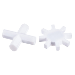 YOKIVE 2 Pcs Magnetic Stir Bar, PTFE Coated Cross/Gear Type Stirrer | Great for Lab Liquid Solution Stirring Mixing(White, 2 Sizes)