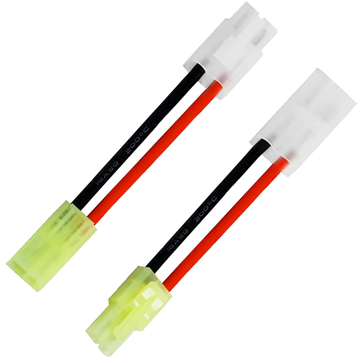 Vgoohobby 1Paris Adapter Compatible with Large Tamiya Style Plug to Mini Tamiya Plug Adapter 16AWG Female Male Cable Wire for Airsoft