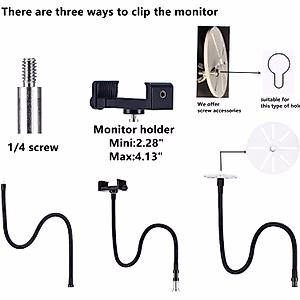 JTACHIONG Floor Holder Stand Mount with Clamp for Surveillance Camera, Height Adjustable 31.5-68.8",Compatible with Baby Camera Monitor /Security Camera