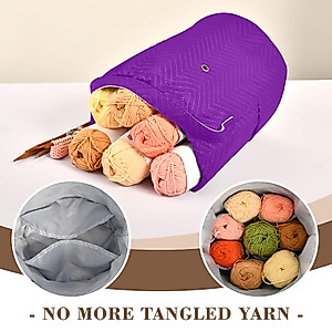 Personalized Yarn Bag Drawstring Knitting Bag, Custom Name Crochet Bag Organizer Yarn Storage Organizer for Crochet Accessories, Supplies, Needles, Pansy