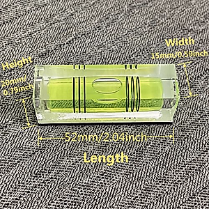 YMGBHNKJLS 4Pcs Magnetic High Precision Small Level Bubble 52x15x20mm Three Line Horizontal Level Mini Square Bubble Spirit Levels for Picture Hanging