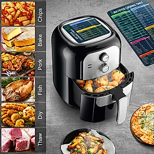 Air Fryer Magnetic Cheat Sheet Set, Cook Times Chart Air Fryer Accessories Magnet Sheet Quick Reference Guide for Cooking and Frying, Easy to Use, Excellent Kitchen Assistant