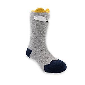 CoCoCute Baby Socks -3 Pairs Ultra Thick Winter Toddler Socks Baby Boy and Girl Socks Infant Socks Kid Sock Warm Cotton Crew Socks (S(1-3Y), Fox)