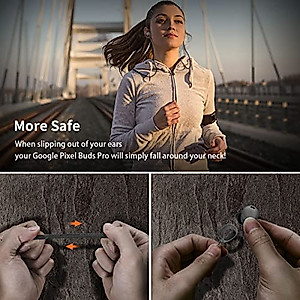 YIPINJIA for Google Pixel Buds Pro Strap, Soft Silicone Special Anti-Skid Design Sports Anti Lost Strap Lanyard Accessories Compatible with Google Pixel Buds Pro Earbuds Neck Rope Cord - Black