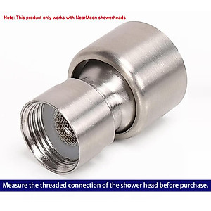 NearMoon Shower Head Swivel Ball Adapter- Solid Brass Shower Connector Adjustable Swivel Ball for 8 Inch ShowerHead Replacement Ball Joint (Brushed Nickel)