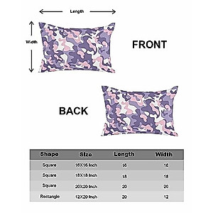 Throw Pillow Covers Camouflage Camo Purple Decorative Pillow Covers 12x20 Inch Set of 4 Abstract Farmhouse Style Linen Pillow Case Cushion Cases for Couch Sofa Bedroom Living Room Home Decor