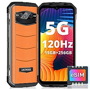 DOOGEE V30 Rugged Smartphone(2023), eSIM Dual 5G 15GB+256GB Rugged Phone Unlocked, 6.6" FHD+ /120Hz Rugged Cell Phone, Dual Hi-Res Speakers, Android 12, 108MP Triple Camera, Night Vision, NFC, OTG