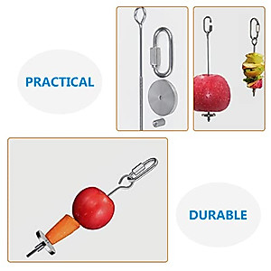 PATKAW 3Pcs Bird Food Holder Bird Skewer Stainless Steel Parrot Fruit Vegetable Stick Holder Small Feeder for Bird Parrot