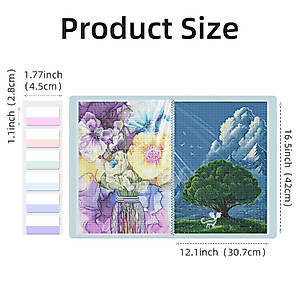 A3 Diamond Painting Storage Book, 60 Views Art Portfolio Presentations Folder with 30 Pages Protectors, 17.3x12.8in