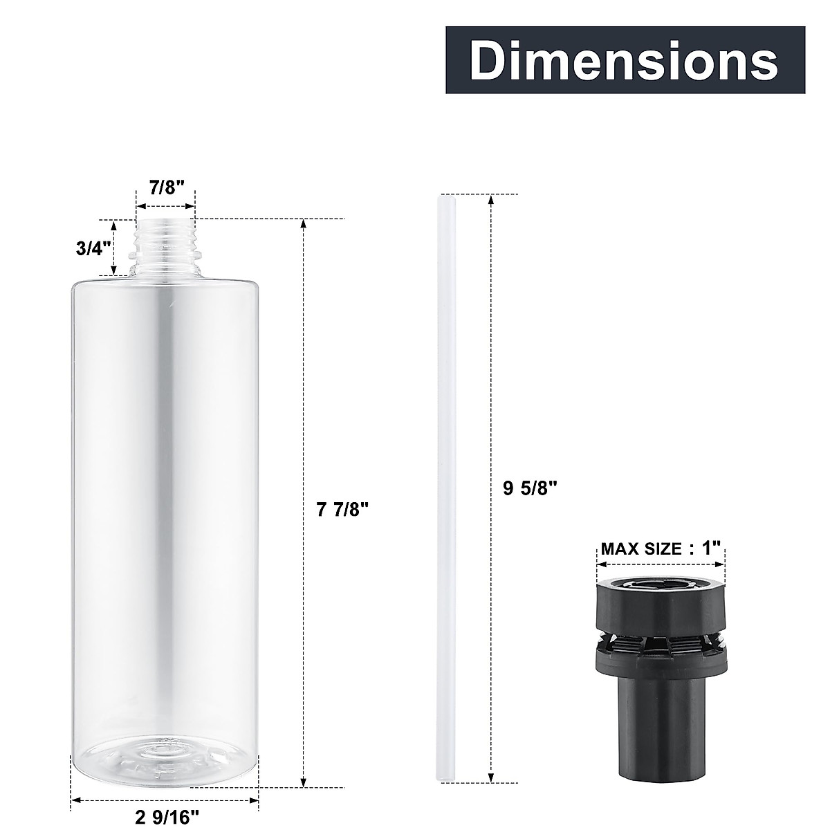 Updated Soap Dispenser Bottle for Kitchen Sink Bottle Replacement （500ML/17oz） DJS-ZYP-DJT-TM
