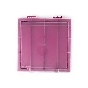 9" Square Fuchsia Plastic Hobbies & Crafts Organizer Storage Case with 8 Dividers for Odds and Ends