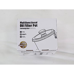 Chihee Grease Container Stainless Steel Bacon Grease Saver with Fine Mesh Strainer 2L / 67.6 fl oz Oil Container Grease Can with Dust-proof Lid Non-slip Tray for Kitchen Storing Frying Cooking Grease