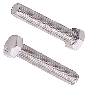 M10-1.5 x 50mm (10 pcs) Hex Head Bolts, 304 Stainless Steel 18/8, Hexagon Head Bolts, Full Thread Coverage, Coarse Thread, Strong, Durable, Thread Size Ranges from 3mm to 20mm Head Bolts, DIN933
