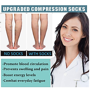 5 Pairs Graduated Compression Socks for Women&Men 20-30mmhg Knee High Socks Compression Stockings Athletic Socks(Multicoloured 1, Small/Medium(US SIZE)