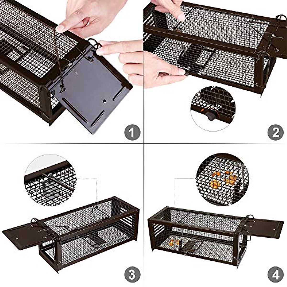 RatzFatz Mouse Trap Humane Live Cage, Catch and Release Mice, Rats, Chipmunks, Small Squirrels and Other Rodents, Sensitivity Adjustable, Pedal Design