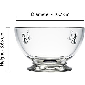 La Rochere Napoleon Bee Bowl (Set of 6), 9 oz, Clear