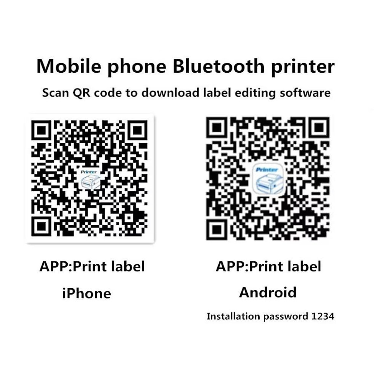 with U Disk (Driver.Software, Video are in U Disk) Label Maker Printer Thermal Barcode Shipping Printer Bluetooth and USB 110mm 4X6 Shipping Sticker Label Printer 4 inch (USB+Bluetooth Port)