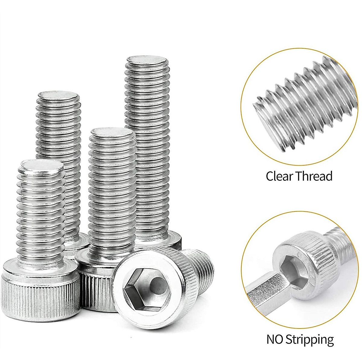 Guard4U 480Pcs Metric M2 M2.5 M3 304 Stainless Steel Hex Socket Head Cap Screws Nuts Assortment Kit