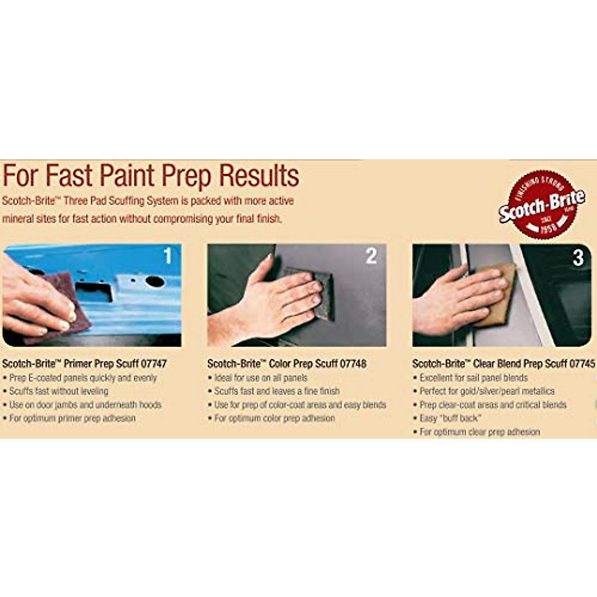 3M Scotch-Brite Primer Prep Scuff 07747, 4-3/4 in x 15 ft