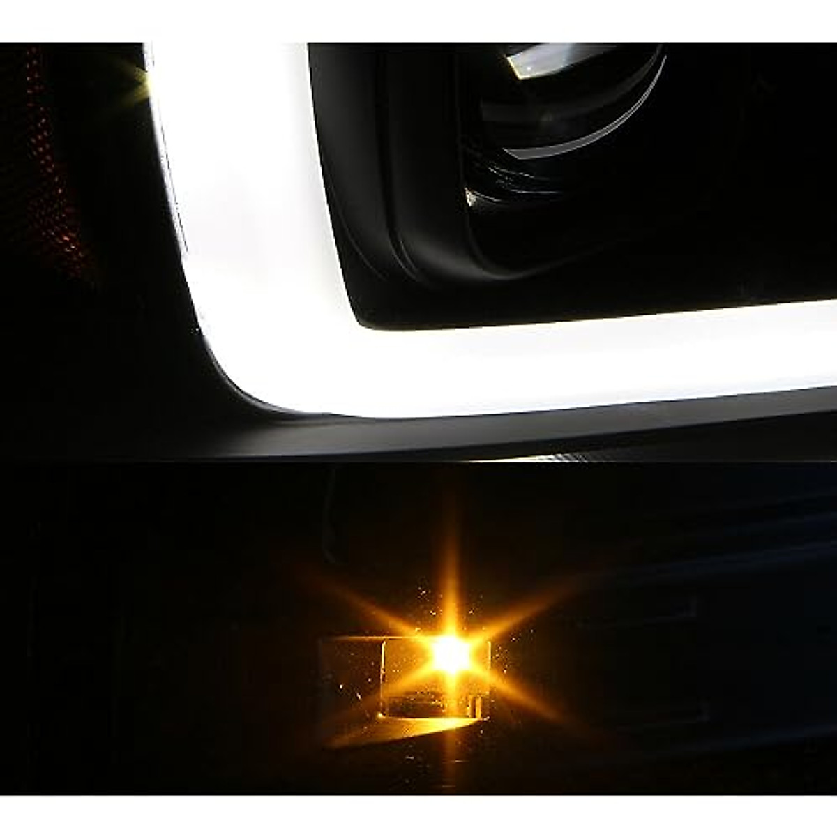 HH Building 2pcs Headlight Front Left Right Side Clear Lens Black Housing LED Extended Full Drl Tube Projector Headlights 7L3Z13008DA 5_444-FF15004V2-LB-BK B2204A0B2206A_2004_2005_2006_2007_2008_A30