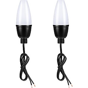 SUNVIE Low Voltage Pathway Lights 3W 3000K Warm White LED Replacement Bulb with Wire 2 Pack