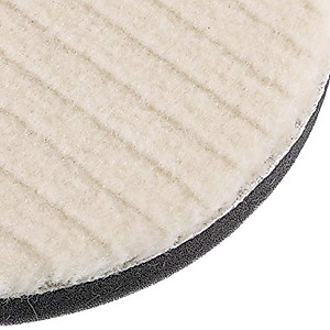 uxcell 6" Wool Felt Sponge Polishing Pad Hook and Loop Buffing Wheel with Hole Coarse Polishing for Orbital Polisher Buffer 2 Pcs