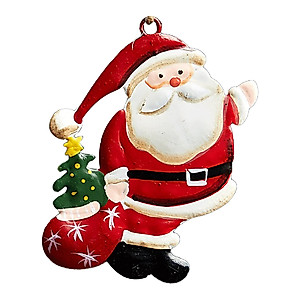 QAZIUY Christmas Ornaments Set Holiday Xmas Christmas Tree Ornament Decorations Santa Snowman Pendant Hand-Painted Decoration American Retro Christmas Tree Decoration for Home Holiday Party New Year