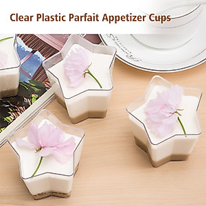 L7HWDP Dessert Cups 50 Count 2.3oz Parfait Appetizer Cups with Spoons Mini Pentagram Mini Dessert Bowls for Parties, Events, Catering