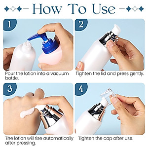 EOPER Airless Pump Jars 30/50/100ML, 3 Pieces Empty Refillable Cosmetic Air Pump Jars Bottles Airless Lotion Cream Sample Containers Makeup Vials Accessories Leak-Proof DIY Travel, Pearly White