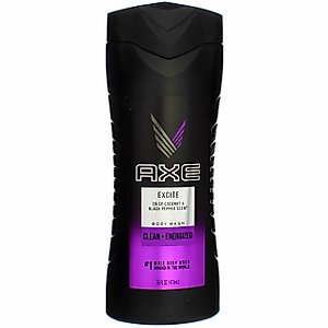 AXE Body Wash 12h Refreshing Scent Excite Crisp Coconut & Black Pepper with 100% Plant-Based Moisturizers 16 oz