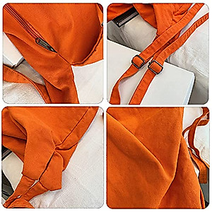 Hobo Purses for Women Canvas Tote Shoulder Bags Fairy Grunge Accessories Y2k Aesthetic Hippie Bag (Orange)