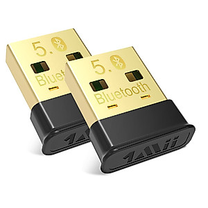 1Mii USB Bluetooth Adapter for PC (2 Pack), Bluetooth Dongle 5.0+EDR, Support Windows10/8.1/7 for Desktop, Laptop, Mouse, Keyboard, Headsets, Speakers