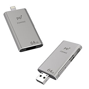Flash Drive for iPhone iPad, iConnect[USB 3.0] [Apple MFi Certified] Apple FlashDrive Mobile Storage with Lightning Connector for iPhone, iPad, iPod Mac and Computer (64GB) (Space Gray)