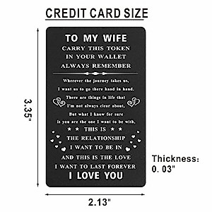 TGCNQ Wife Gifts To My Wife Wallet Card - Romantic Gifts for Wife for Mother's Day Christmas Valentines