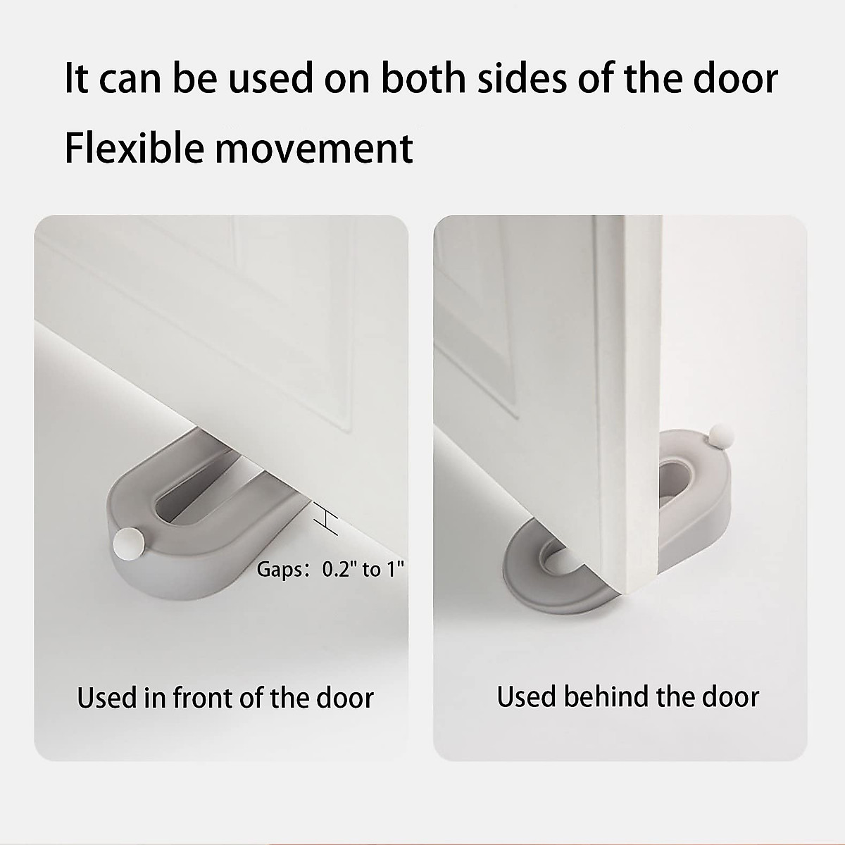 3 Pack Big Door Stopper,Door Stops with Door Holder,Premium Soft PVC Security Wedge for Bottom of on Tile,Concrete, Carpet,Wooden Floor,Fashion Design(3 Colors)