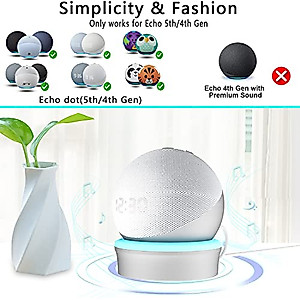 Echo Dot 4th/5th Generation Table Stand, Agandax Desktop Holder Mount for Dot 4th Gen, Base Bracket with Light Guide, Clever Smart Speakers Accessories with Built-in Cable Management Hide Messy Wires