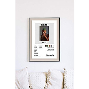 Frank Ocean/Blond Album Cover Poster Print With Track List and Color Tiles - 11" x 17" inches Ready to Frame - Wall Art (1)