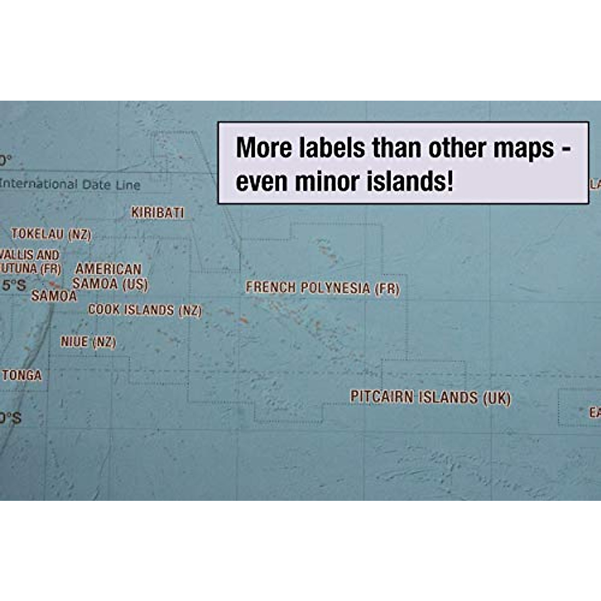 Laminated World Scholar Map Poster | Educational Elementary School Version | Easy-to-Read Large Labels | 36” x 24” | Shipped in a Tube, Not Folded | Great for The Home or Classroom