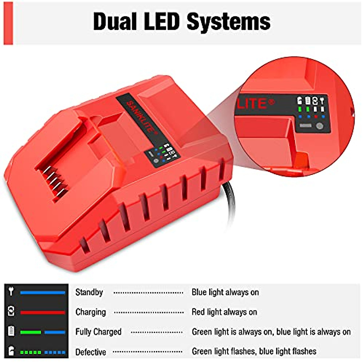 Battery Charger For Hilti, Portable C 4/12-50 12V Lithium Power Tools Battery Charger, 57W Fast Charging With Dual LED Systems & USB Port Cordless Battery Pack Charger For Hilti 12 Volt Li-ion Battery