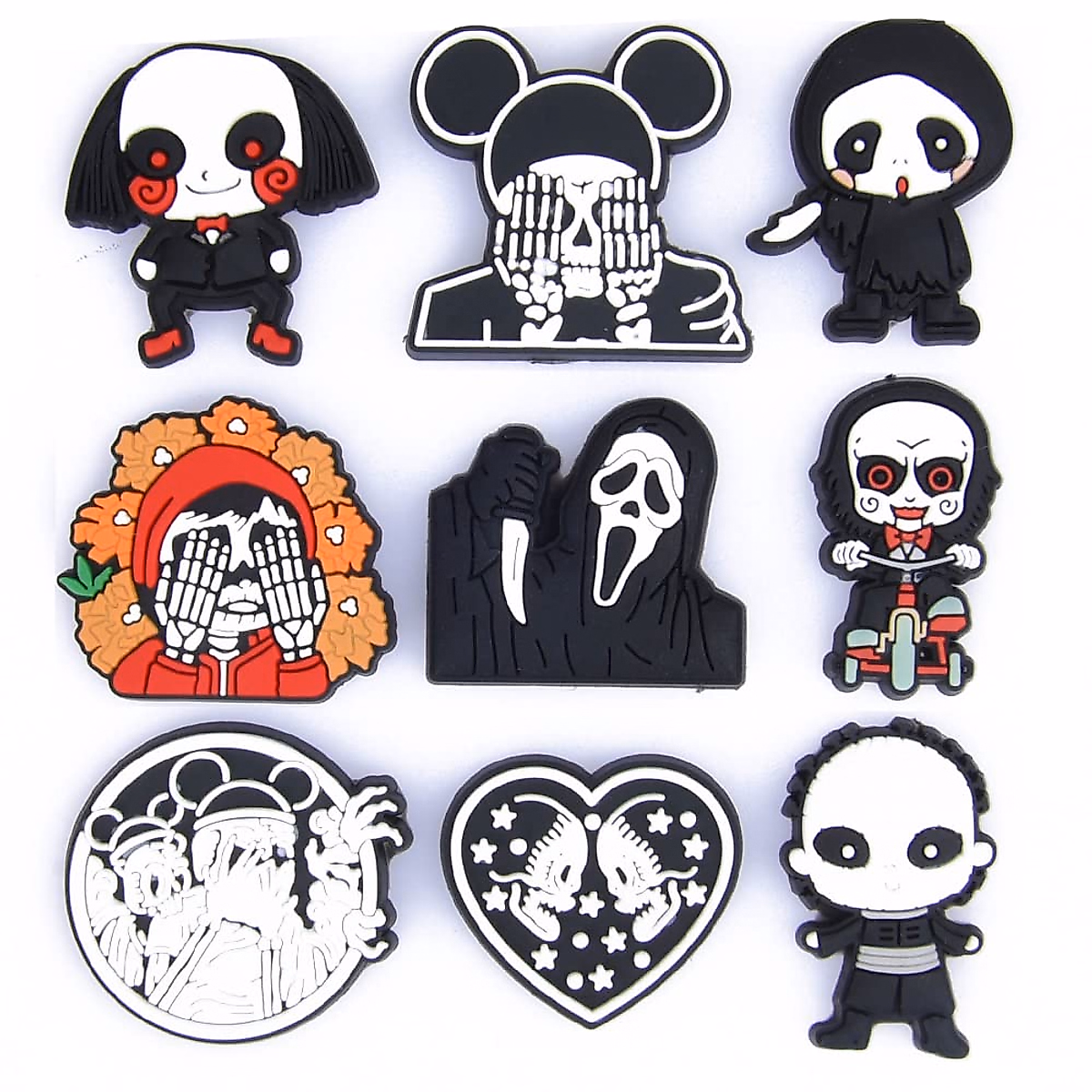 UNN Pack of 40 Pieces Halloween PVC Shoe Charms Women Pumpkin Lantern Shoes Decoration Ghost of Terror Wristbands Accessories Trick or Treat Style 2