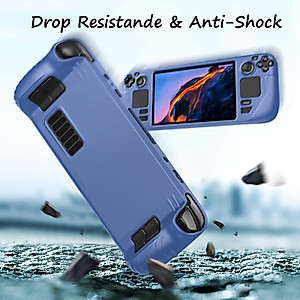 Fintie Silicone Case for Steam Deck - Soft [Anti-Slip] [Shockproof] Protective Cover, Drop Protection Case for Steam Deck (Navy)