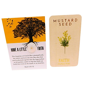 Mustard Seed Holy Card Bulk Pack Mixed 10 Pack Bundle Matthew 17:20 Faith Prayer and Cards with Seeds, 5 of Each