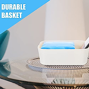 VOSAREA Jewelry Organizer Tray 6pcs Desktop Storage Baskets Plastic Storage Baskets Bins Container Organizer with Handle for Home Office Book Makeup Toy Storage Organizer