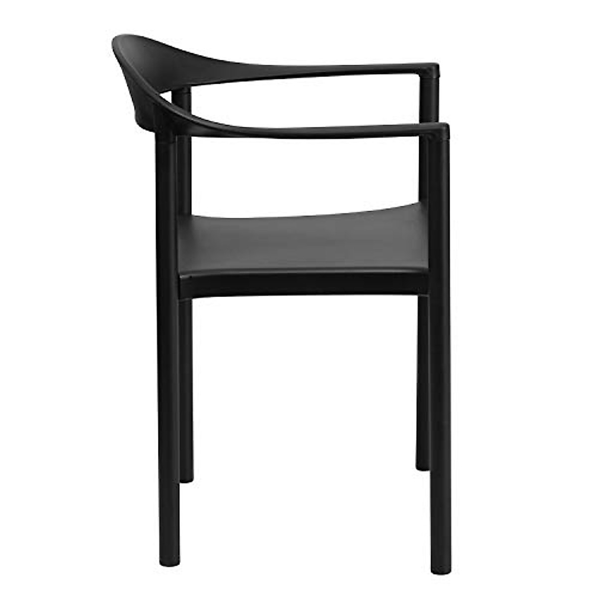 Flash Furniture 5 Pack HERCULES Series 1000 lb. Capacity Black Plastic Cafe Stack Chair
